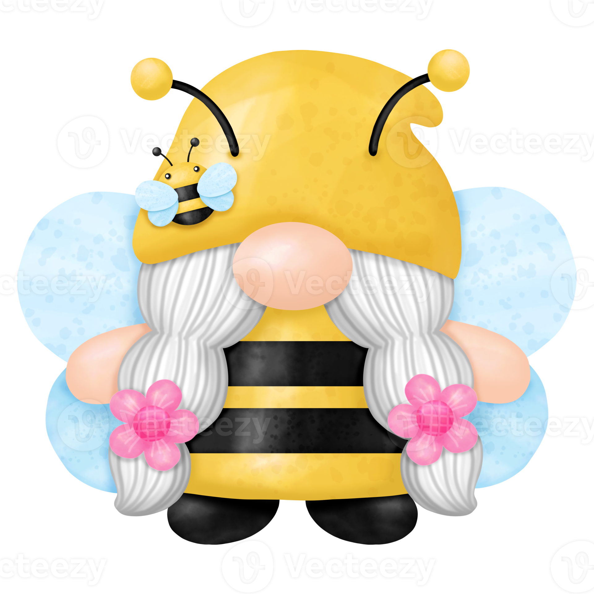 Gnomes Honey Bee watercolor Clipart 9693902 PNG