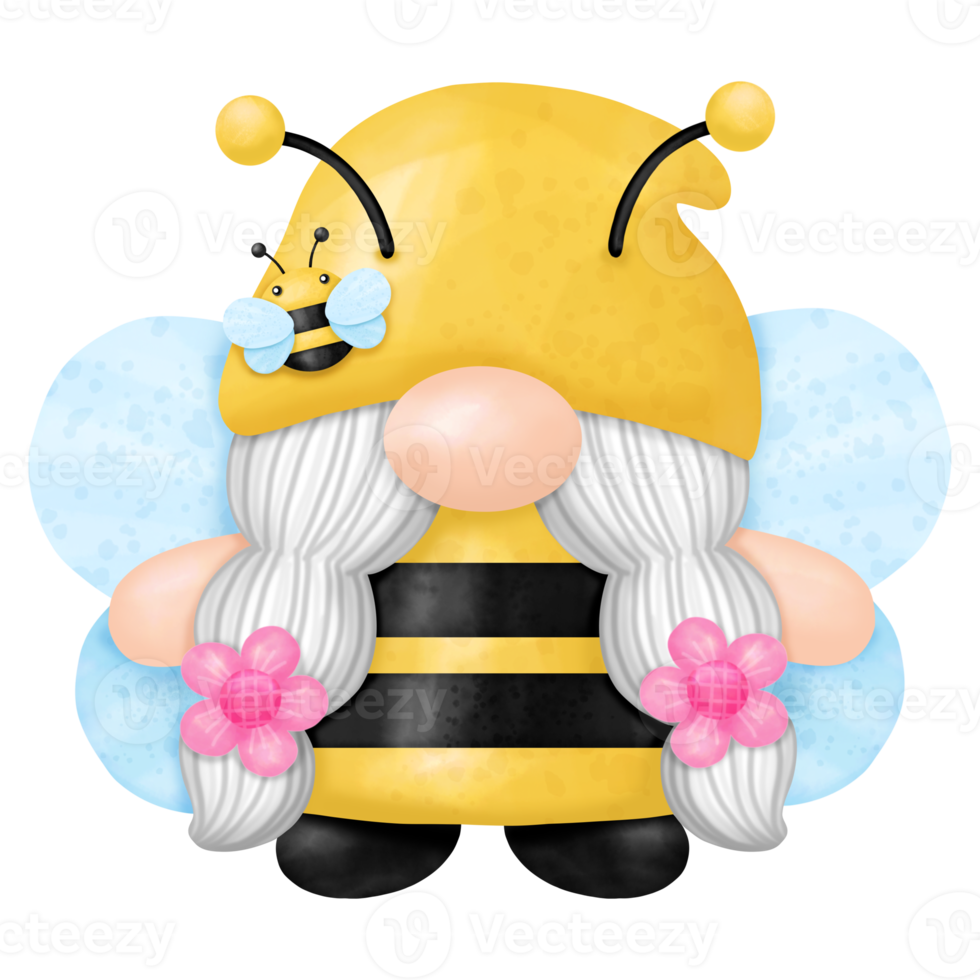 Gnomes Honey Bee watercolor Clipart 9693902 PNG