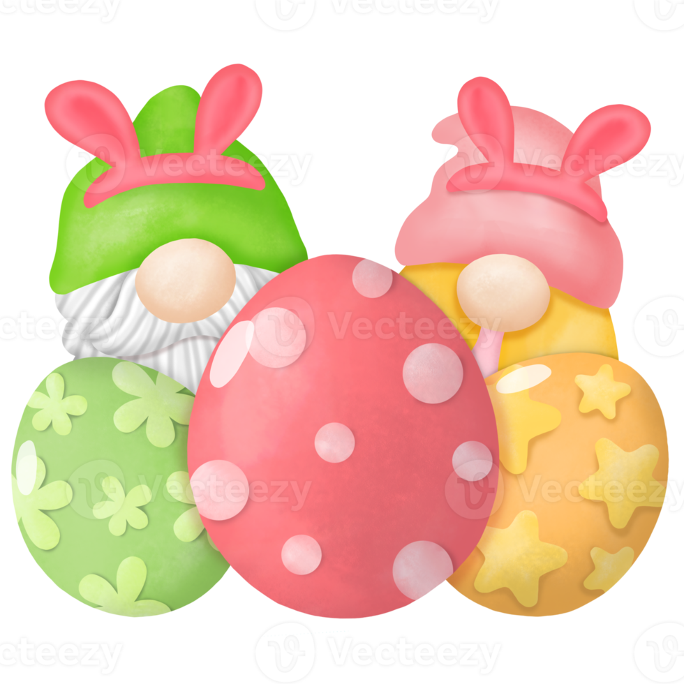 Gnomes Easter Watercolor clipart 9693932 PNG