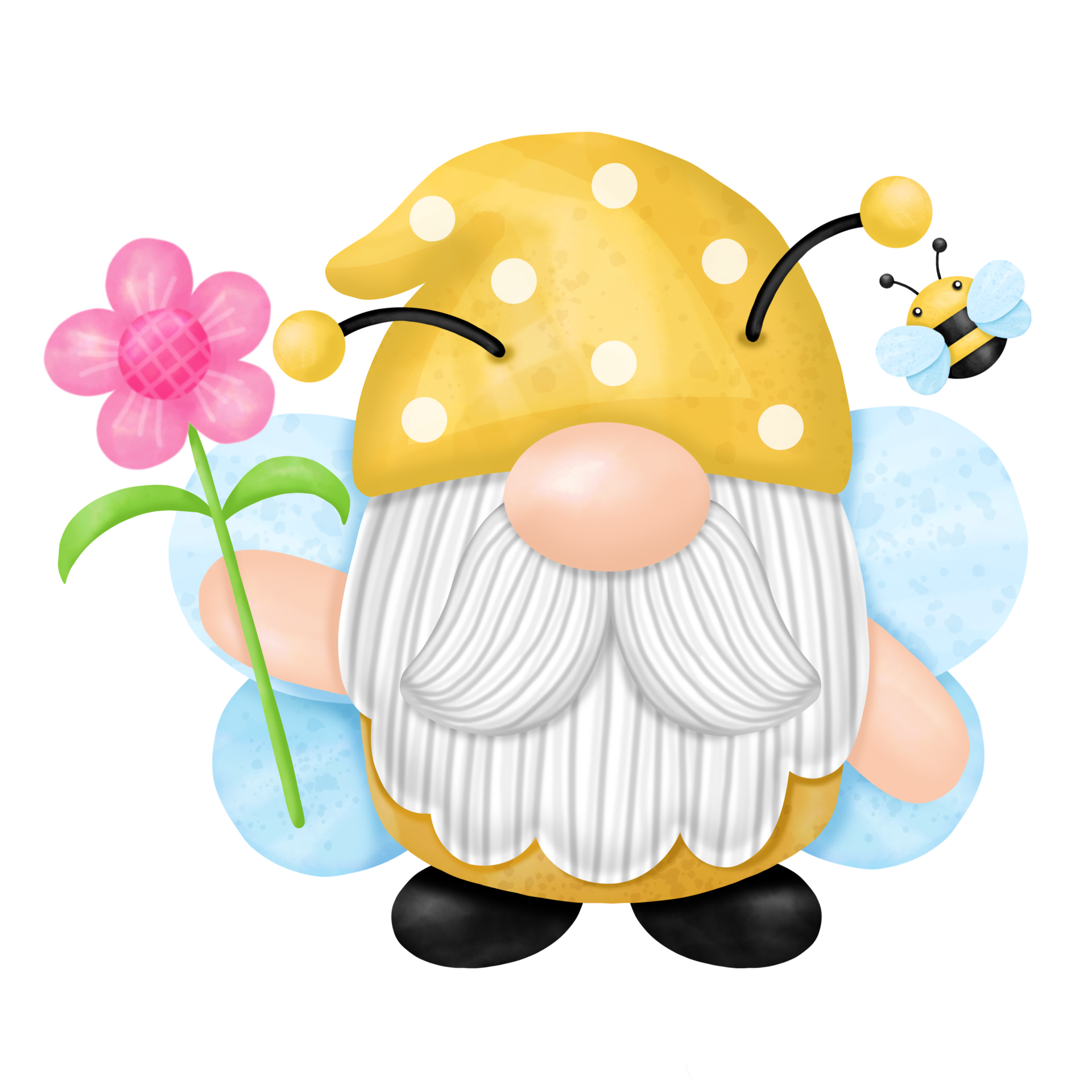 Gnomes Honey Bee watercolor Clipart 9694116 PNG