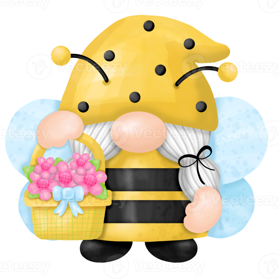 Gnomes Honey Bee watercolor Clipart 9694118 PNG