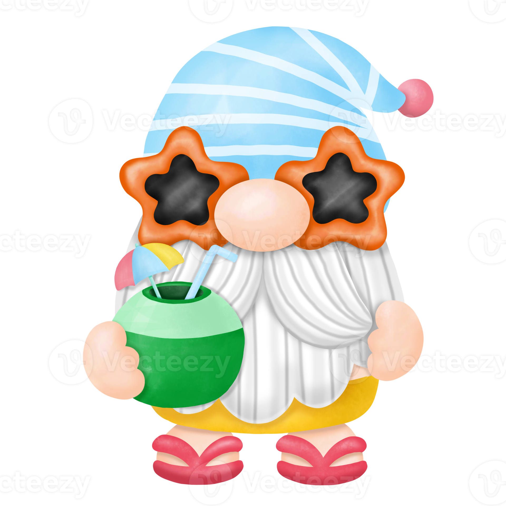 Summer Gnomes Watercolor Clipart, Beach Gnomes 9694161 PNG