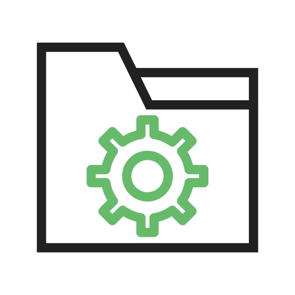 Folder Settings Line Green And Black Icon 9696119 Vector Art At Vecteezy