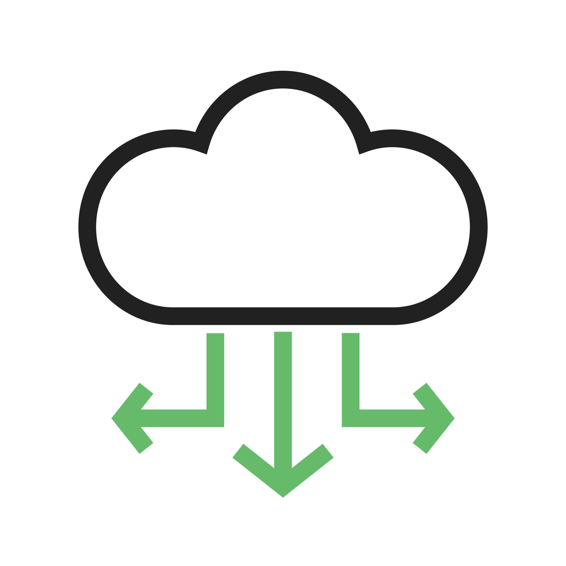 Cloud Data Distribution Line Green And Black Icon 9696939 Vector Art At