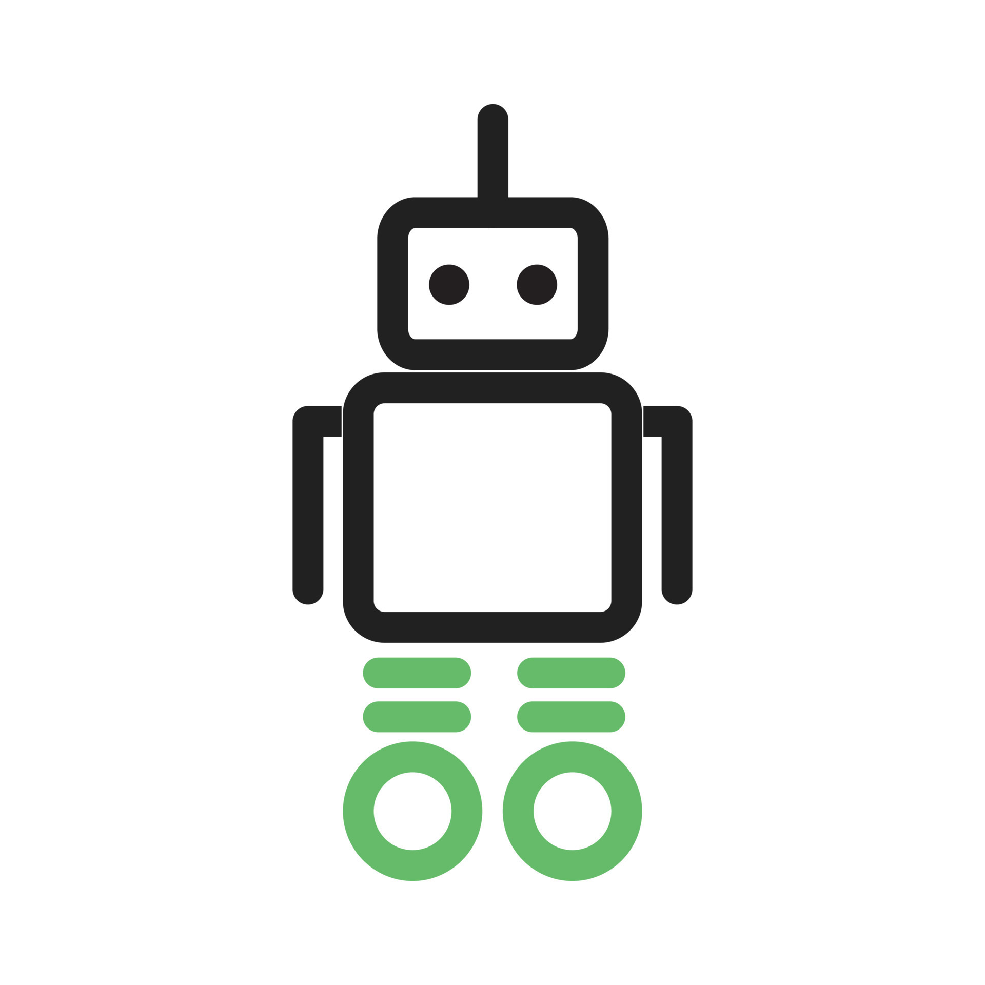 Robot Line Green and Black Icon 9698278 Vector Art at Vecteezy