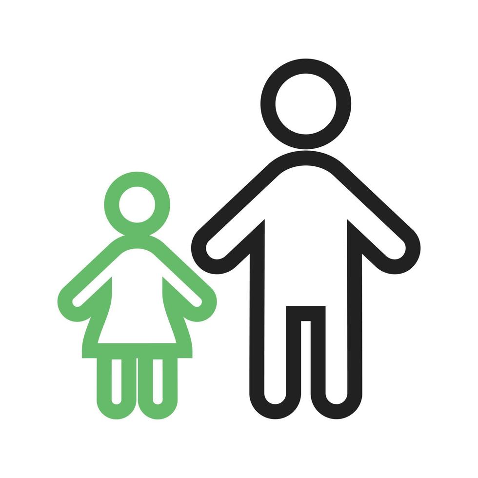 Standing with child Line Green and Black Icon 9698922 Vector Art at ...