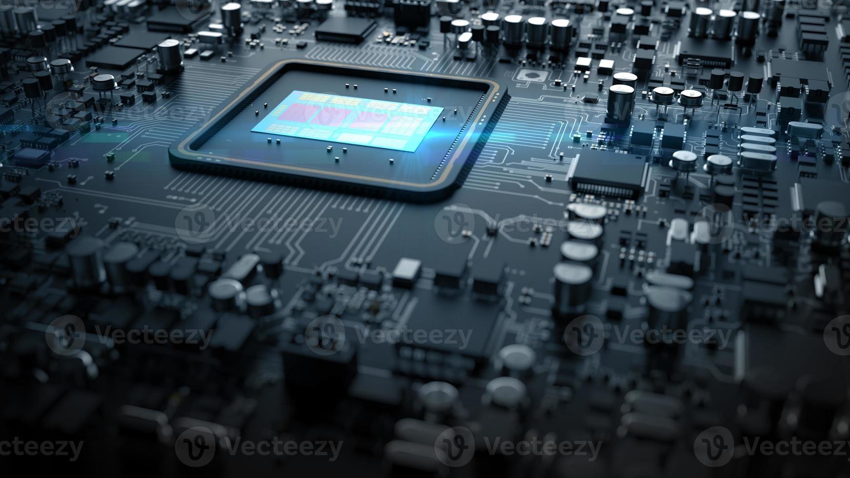 A Fragment Of Computer Hardware Components Powerful Cpu On A Chip