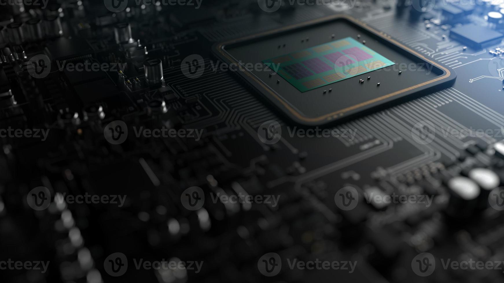 A Fragment Of Computer Hardware Components Powerful Cpu On A Chip