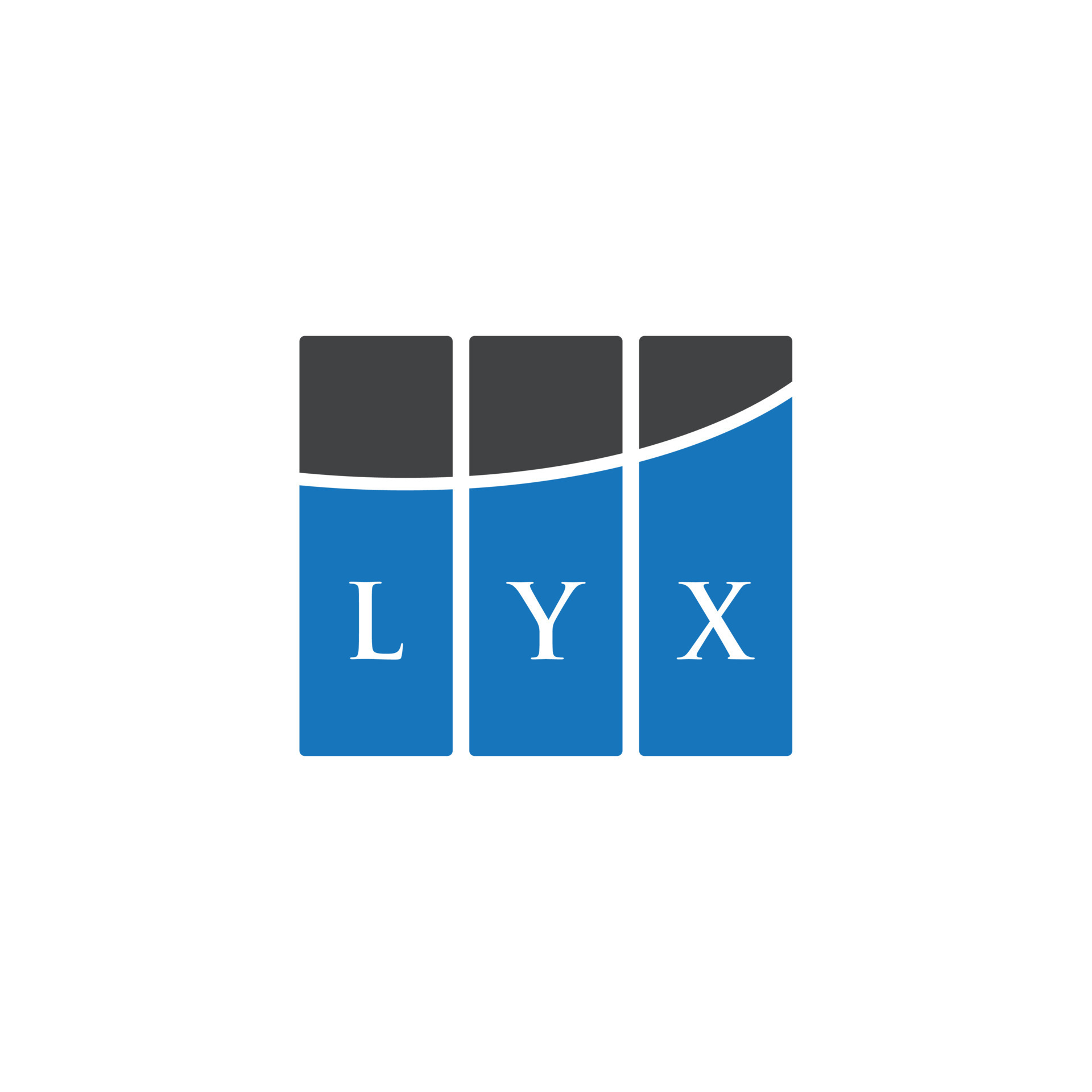 diseño de logotipo de letra lyx sobre fondo blanco. concepto de logotipo de letra de iniciales ...