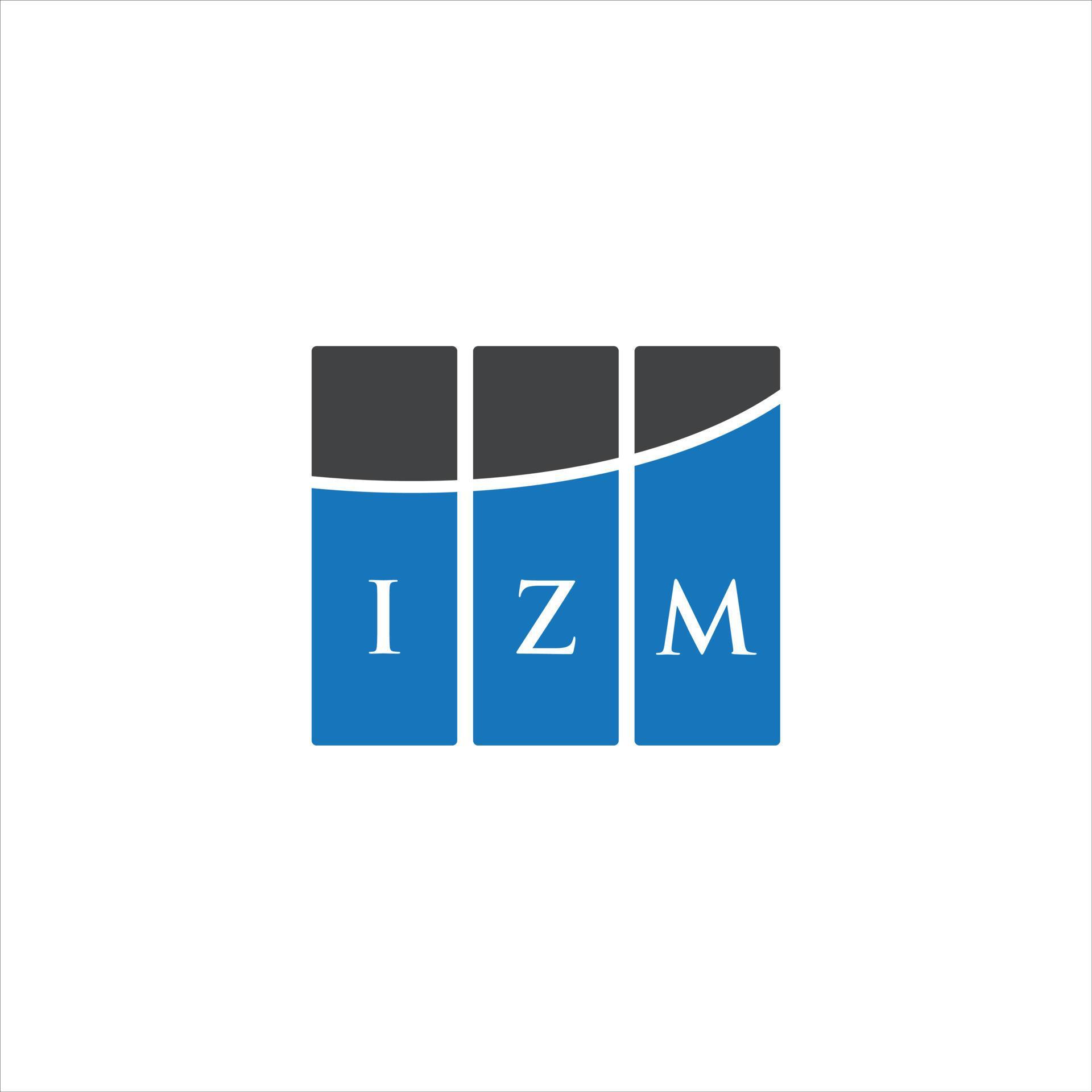 IZM letter logo design on WHITE background. IZM creative initials letter logo concept. IZM ...