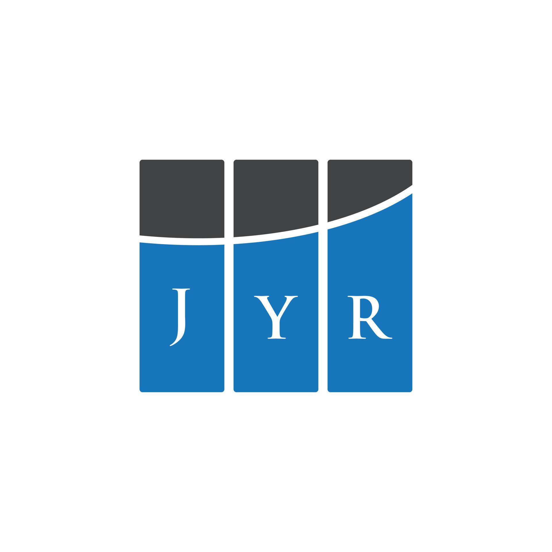 diseño de logotipo de letra jyr sobre fondo blanco. concepto de logotipo de letra de iniciales ...