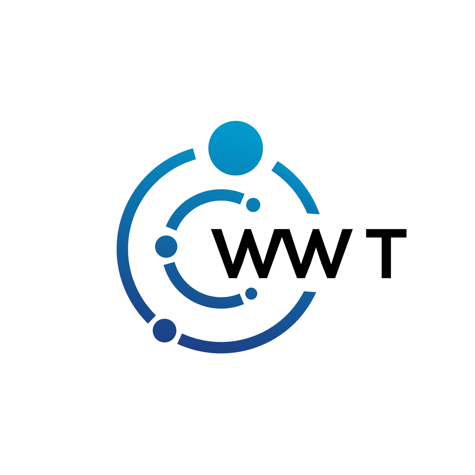 diseño de logotipo de tecnología de letra wwt sobre fondo blanco. wwt letras iniciales creativas ...