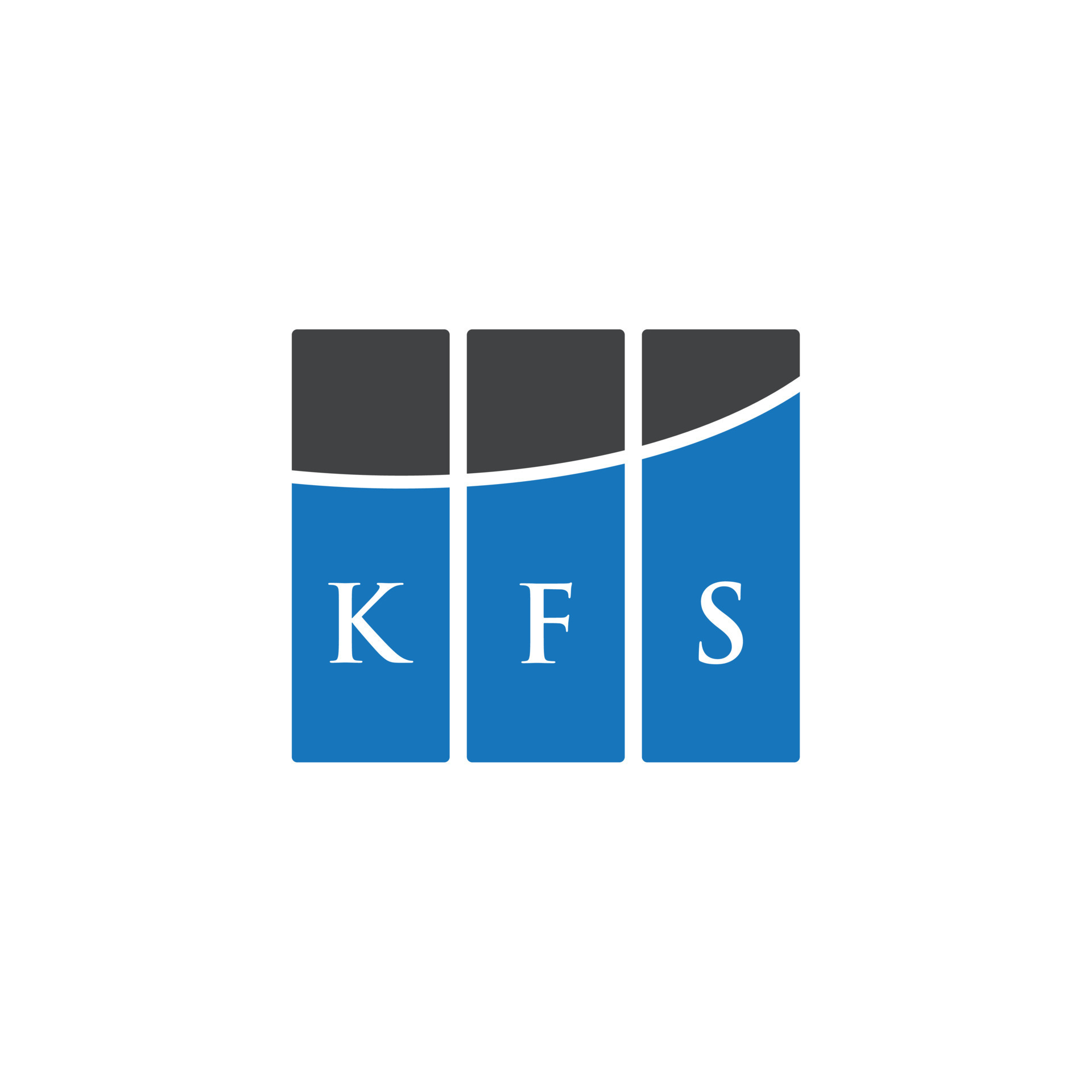 diseño de logotipo de letra kfs sobre fondo blanco. concepto de logotipo de letra de iniciales ...