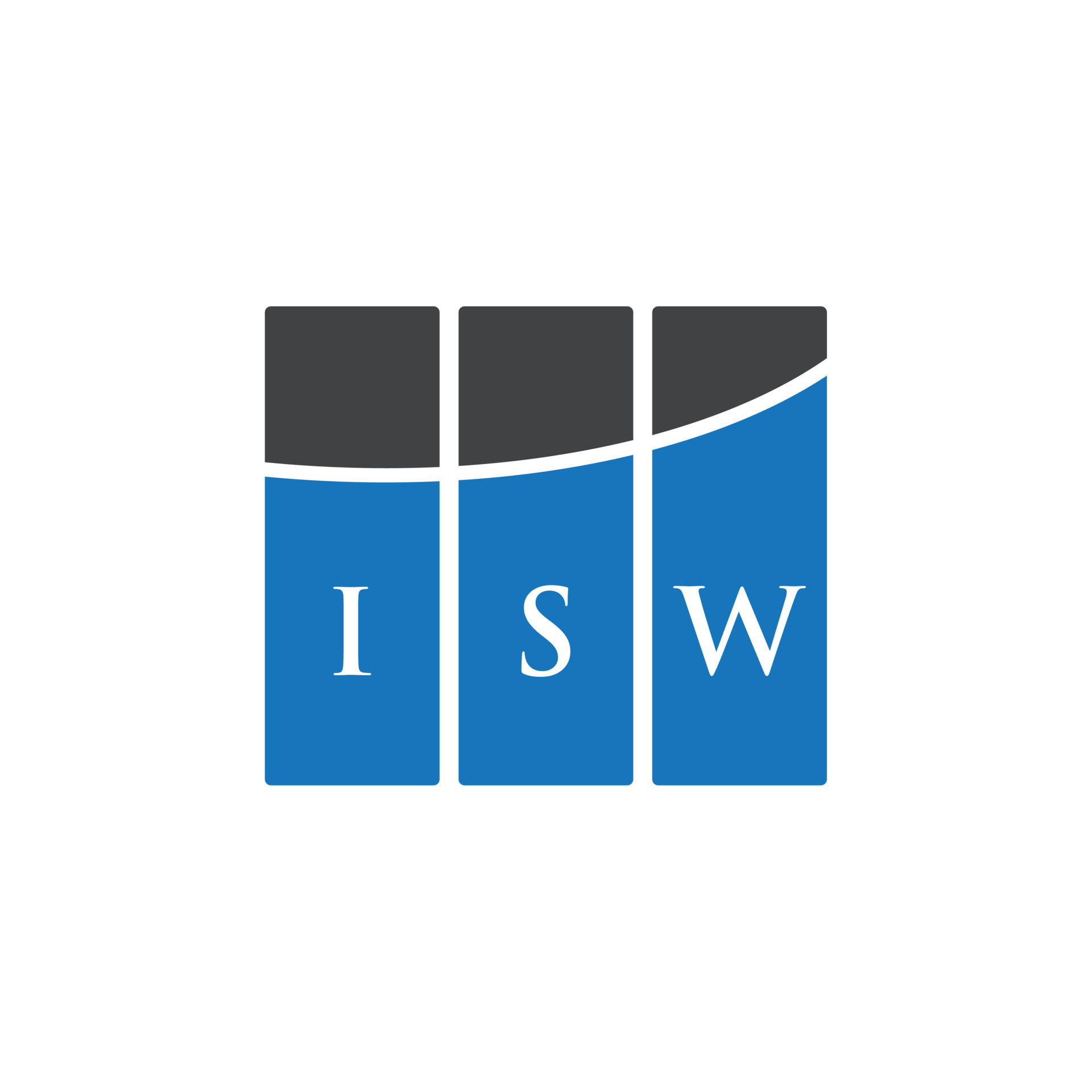 diseño de letra isw. diseño de logotipo de letra isw sobre fondo blanco. concepto de logotipo de ...