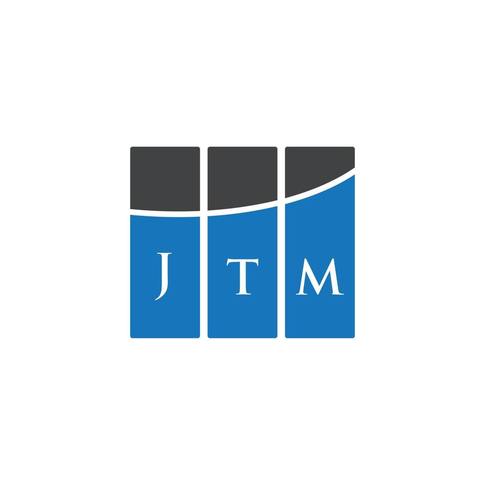 diseño de logotipo de letra jtm sobre fondo blanco. concepto de logotipo de letra de iniciales ...