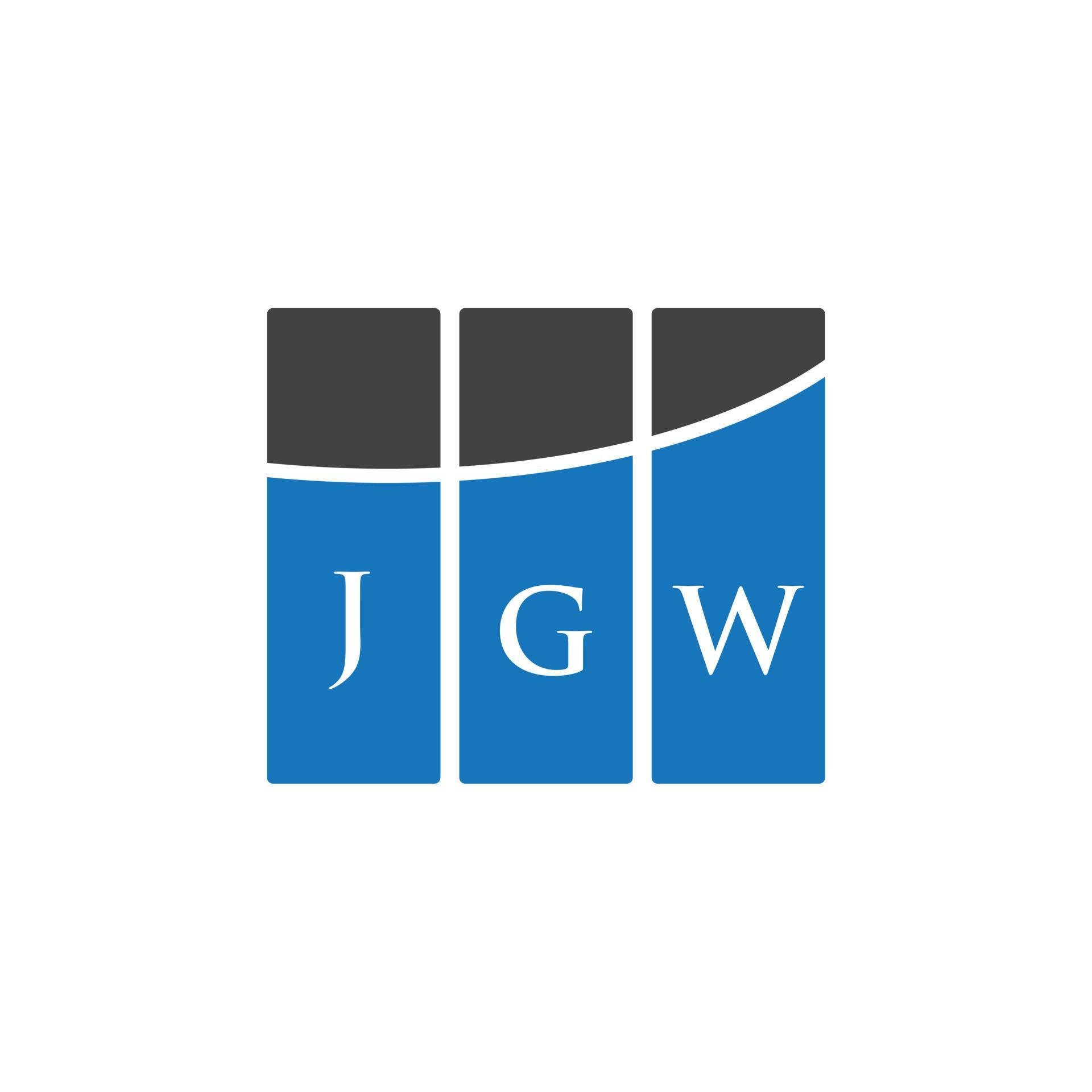 Diseño de letras jgw. Diseño de logotipo de letras jgw sobre fondo blanco. concepto de logotipo ...
