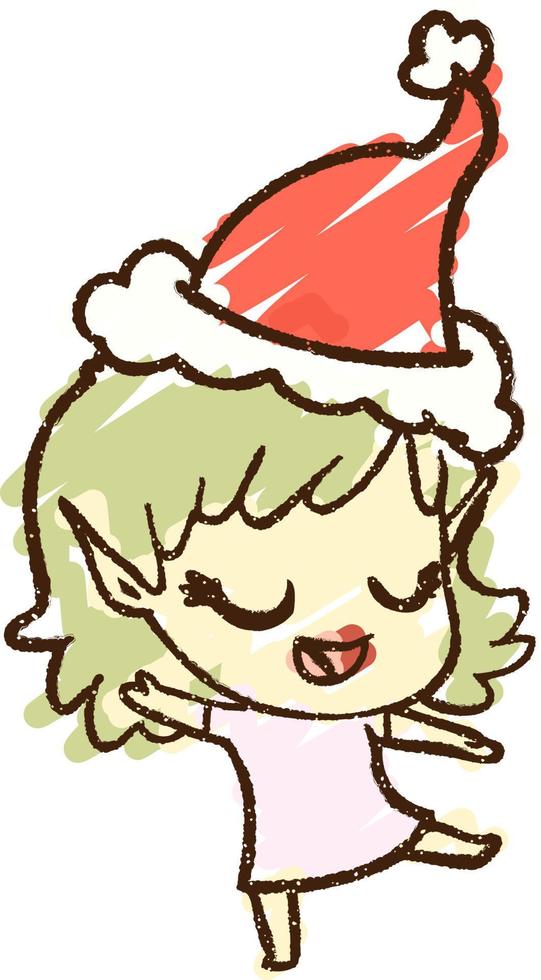 Dancing Elf Chalk Drawing 9705785 Vector Art At Vecteezy