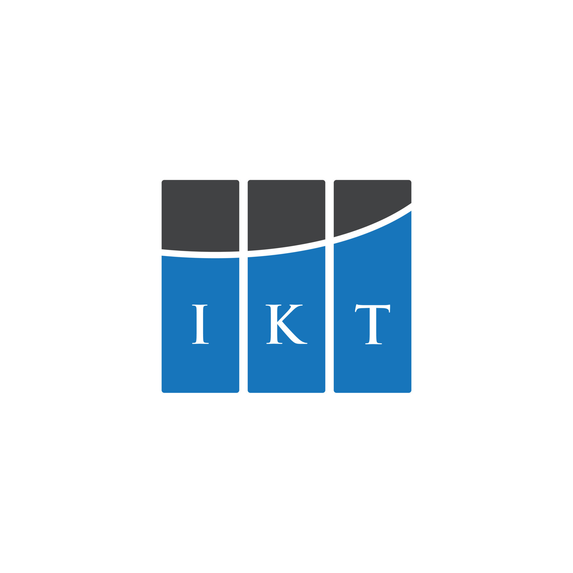 diseño de logotipo de letra ikt sobre fondo blanco. concepto de logotipo de letra de iniciales ...