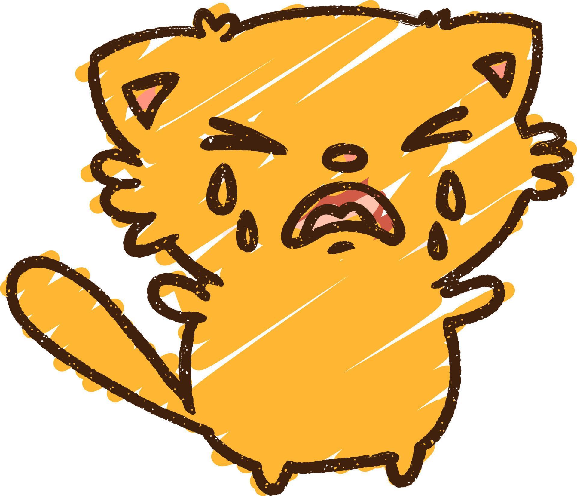 Crying Cat Chalk Drawing 9708354 Vector Art at Vecteezy