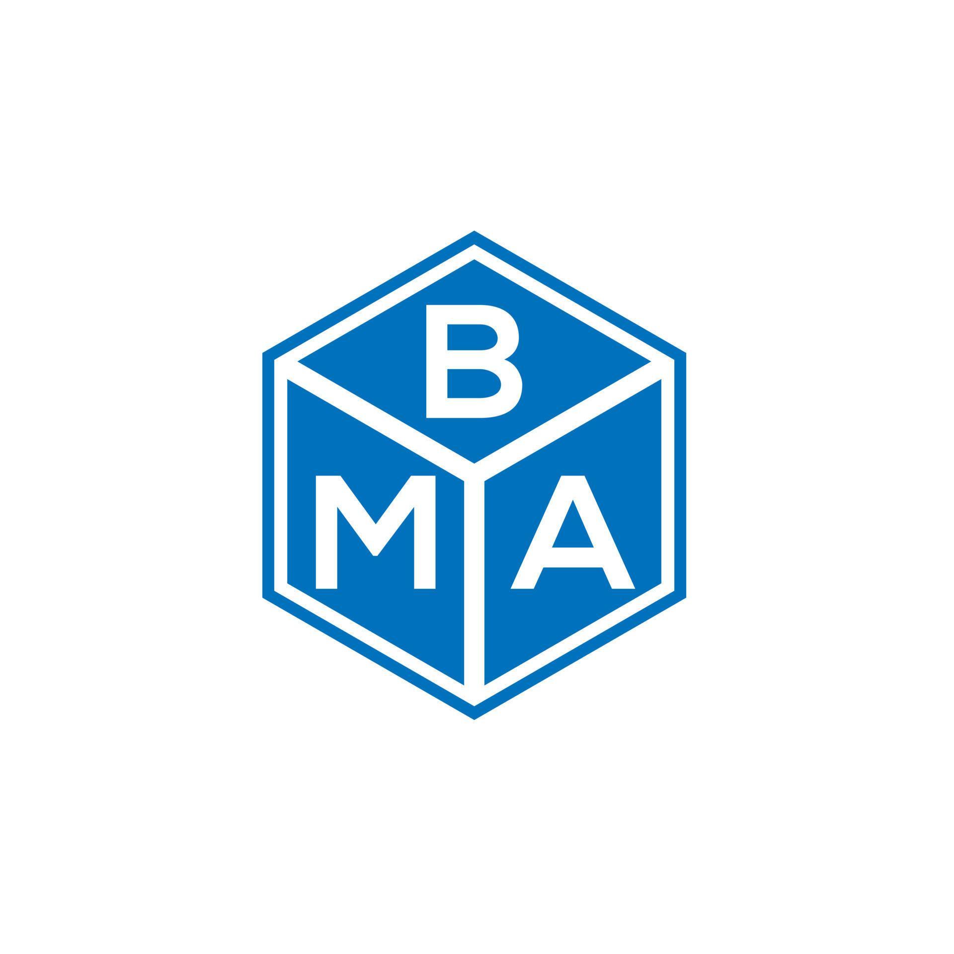 BMA letter logo design on black background. BMA creative initials letter logo concept. BMA ...