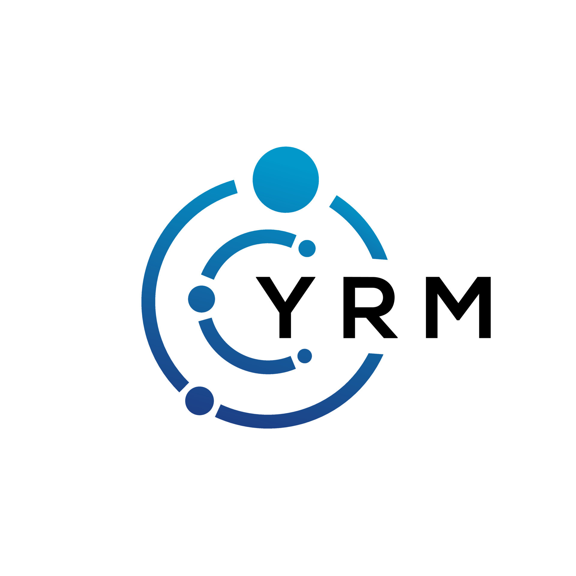 diseño de logotipo de tecnología de letra yrm sobre fondo blanco. yrm creative iniciales letra ...