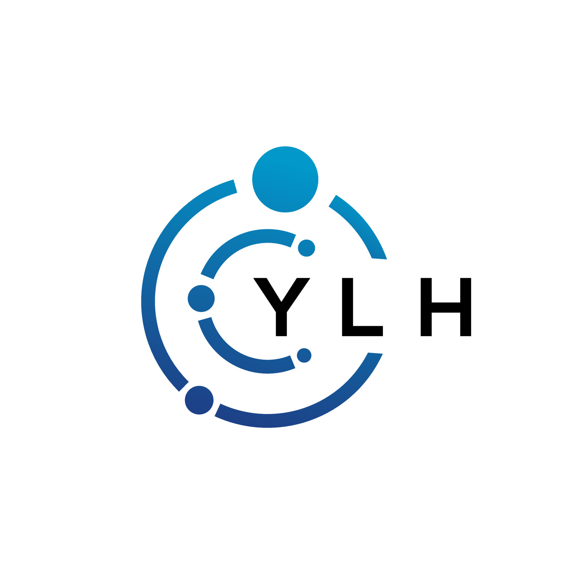 diseño de logotipo de tecnología de letras ylh sobre fondo blanco. ylh creative initials letter ...