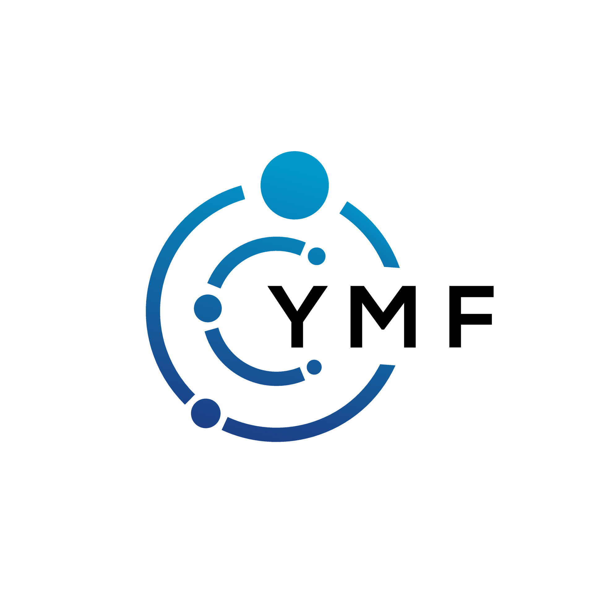 YMF letter technology logo design on white background. YMF creative initials letter IT logo ...