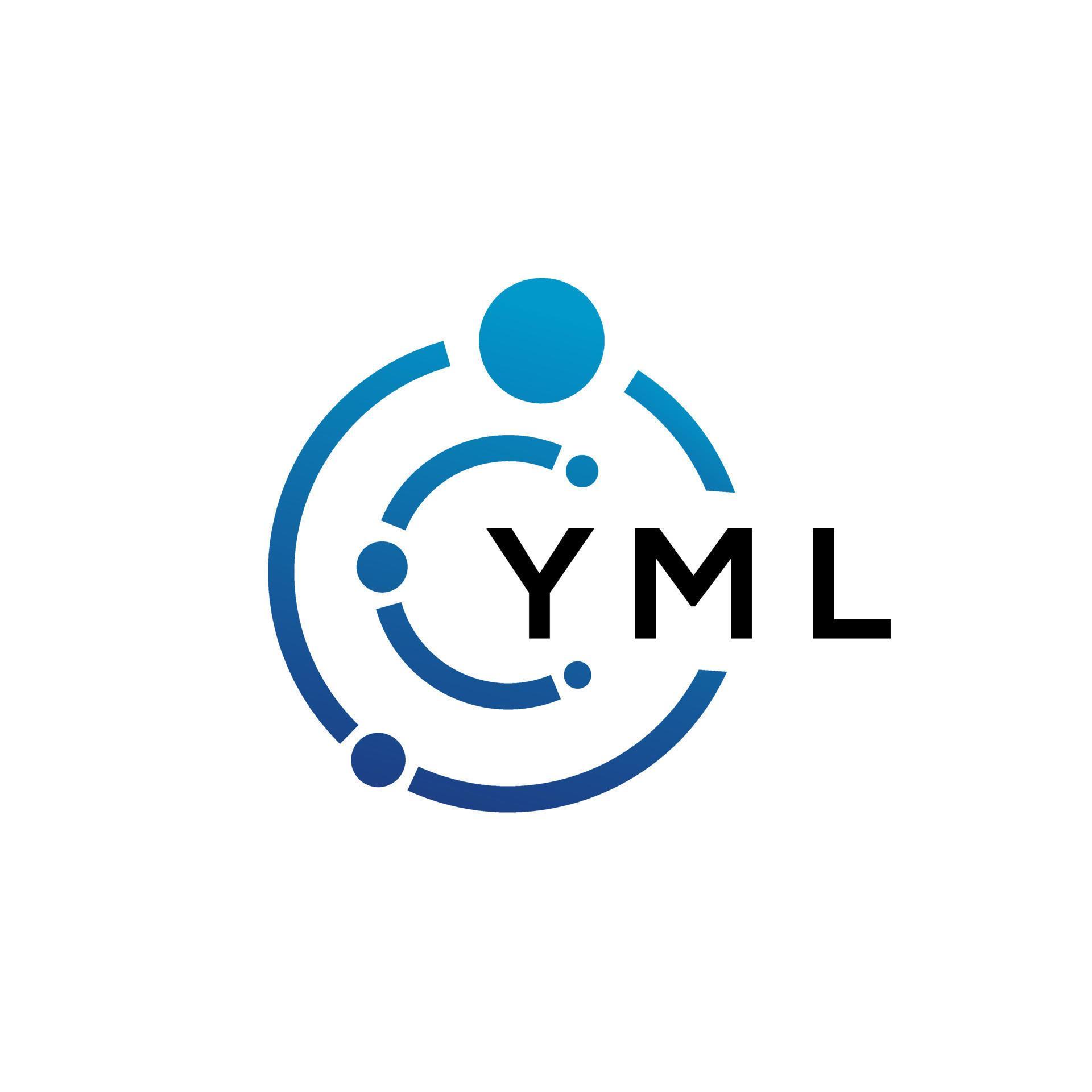 YML letter technology logo design on white background. YML creative initials letter IT logo ...