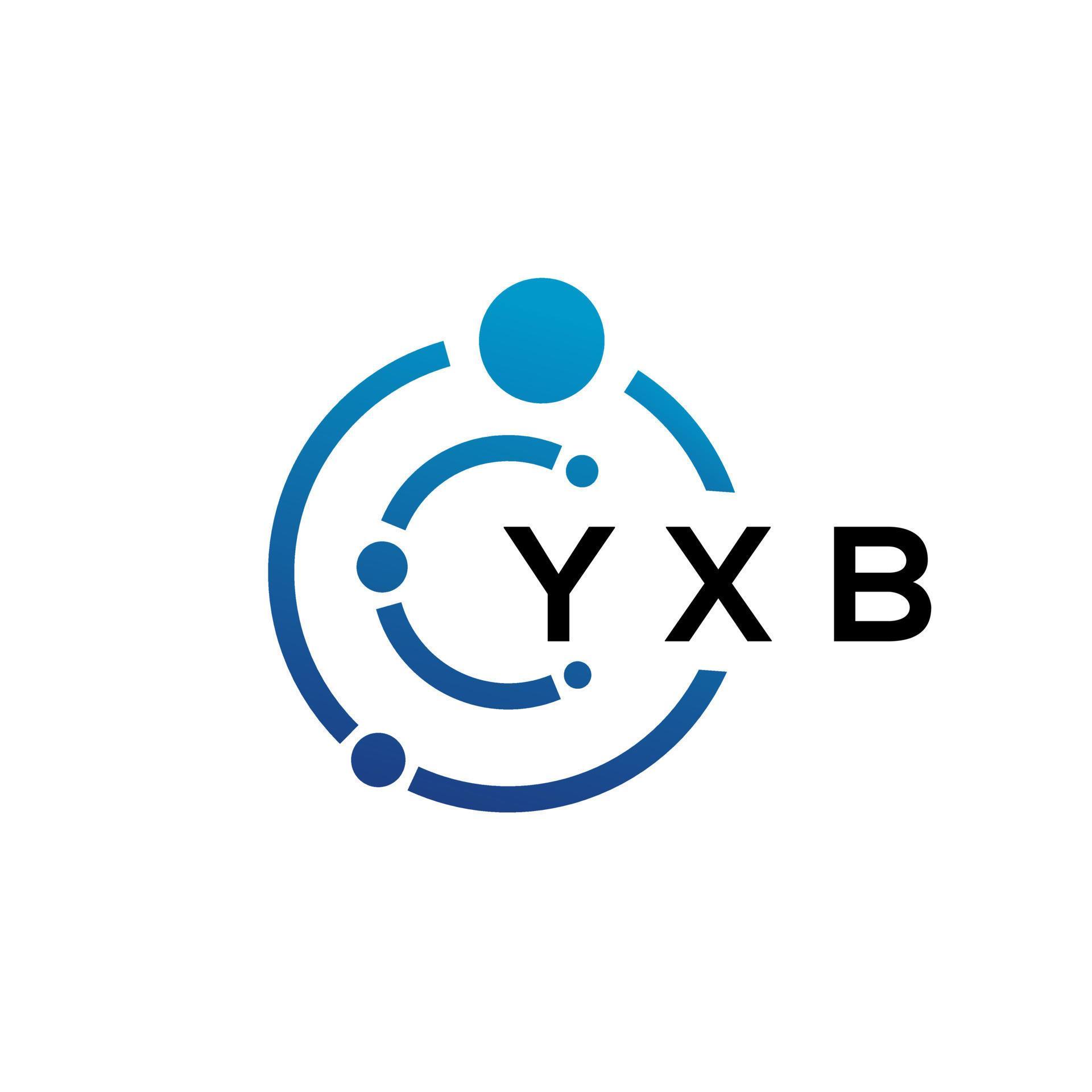 Diseño de logotipo de tecnología de letras yxb sobre fondo blanco. yxb letras iniciales ...