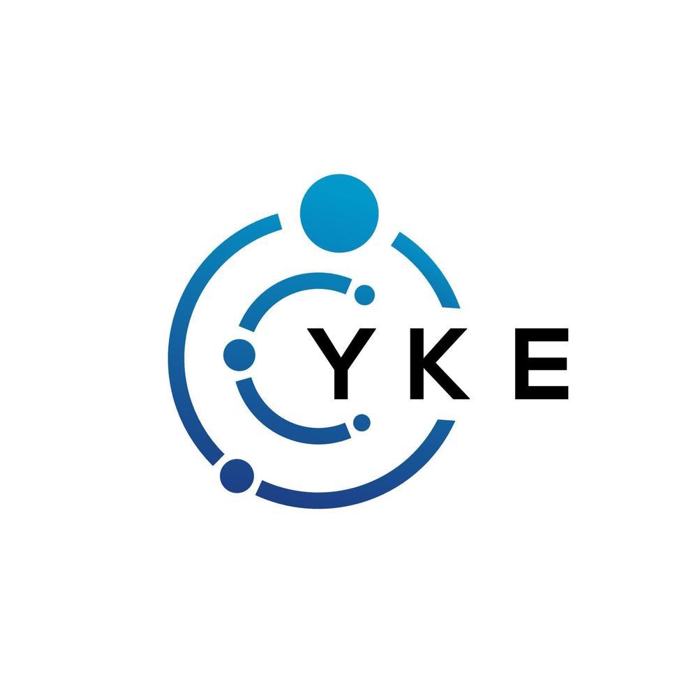 diseño de logotipo de tecnología de letras yke sobre fondo blanco. Yke letras iniciales ...
