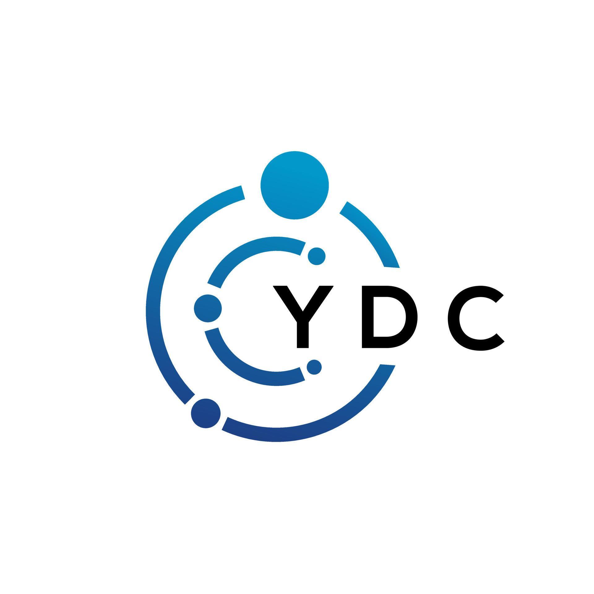 diseño de logotipo de tecnología de letras ydc sobre fondo blanco. ydc creative initials letter ...