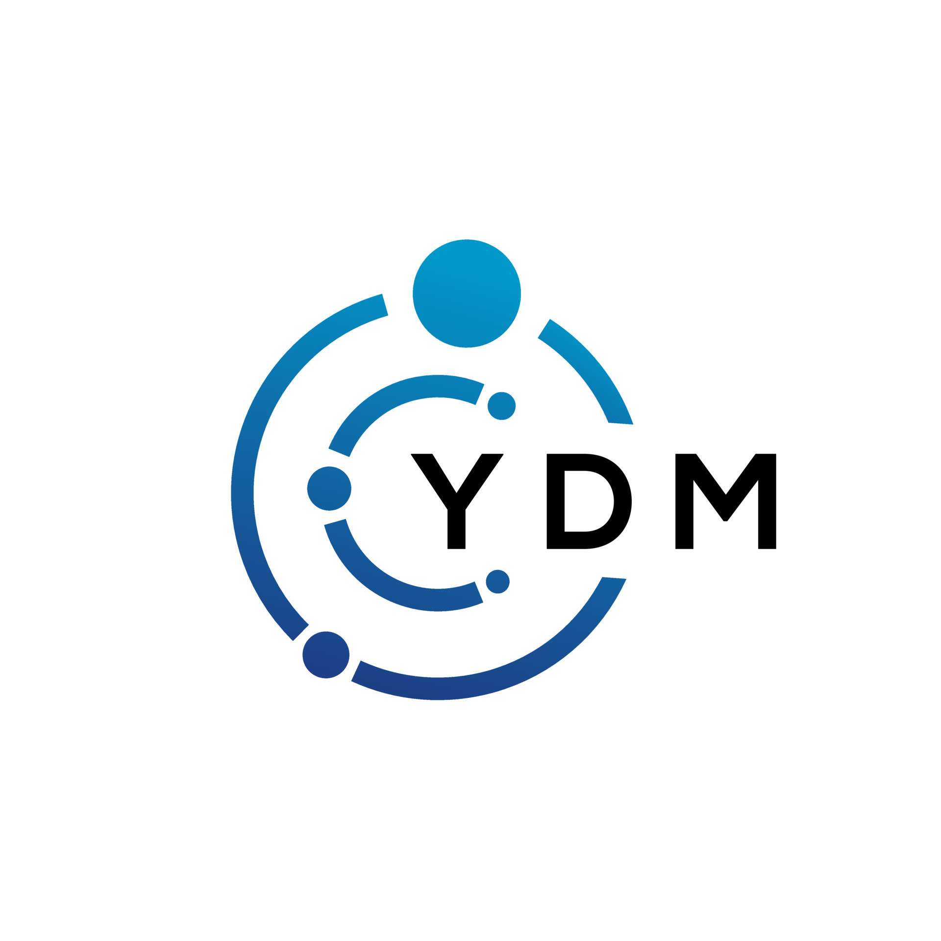 diseño de logotipo de tecnología de letras ydm sobre fondo blanco. ydm creative initials letter ...