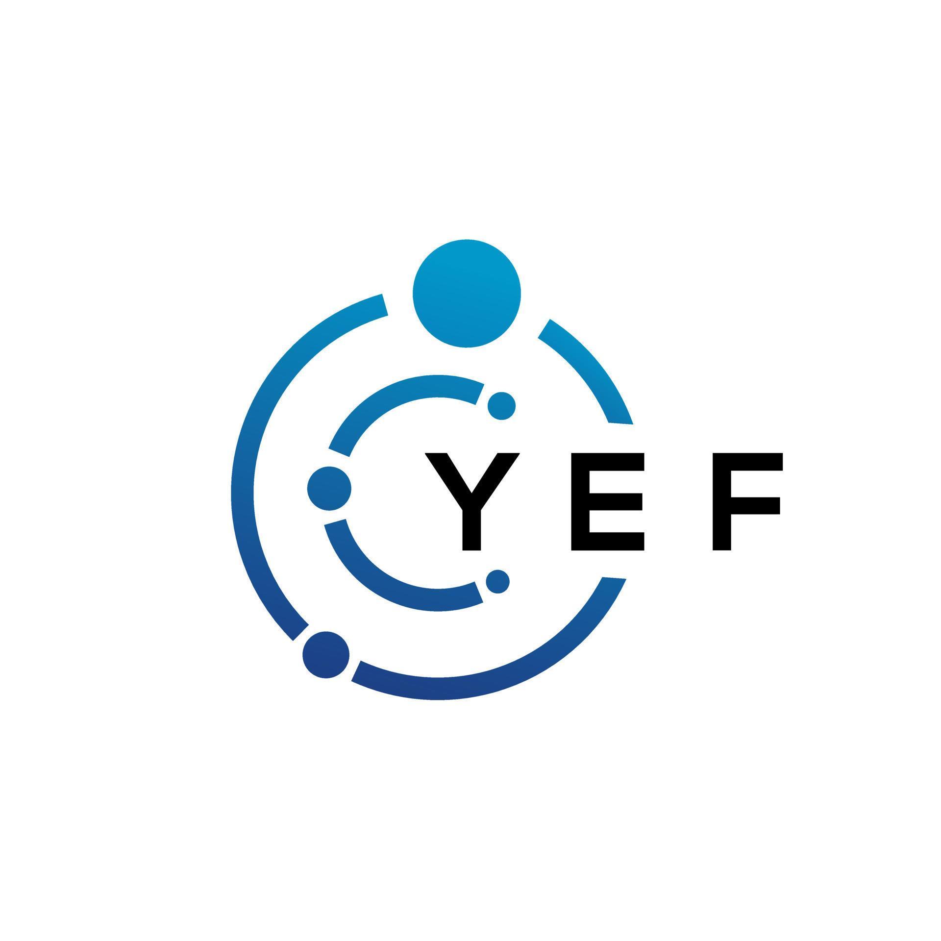 diseño de logotipo de tecnología de letra yef sobre fondo blanco. yef creative initials letter ...