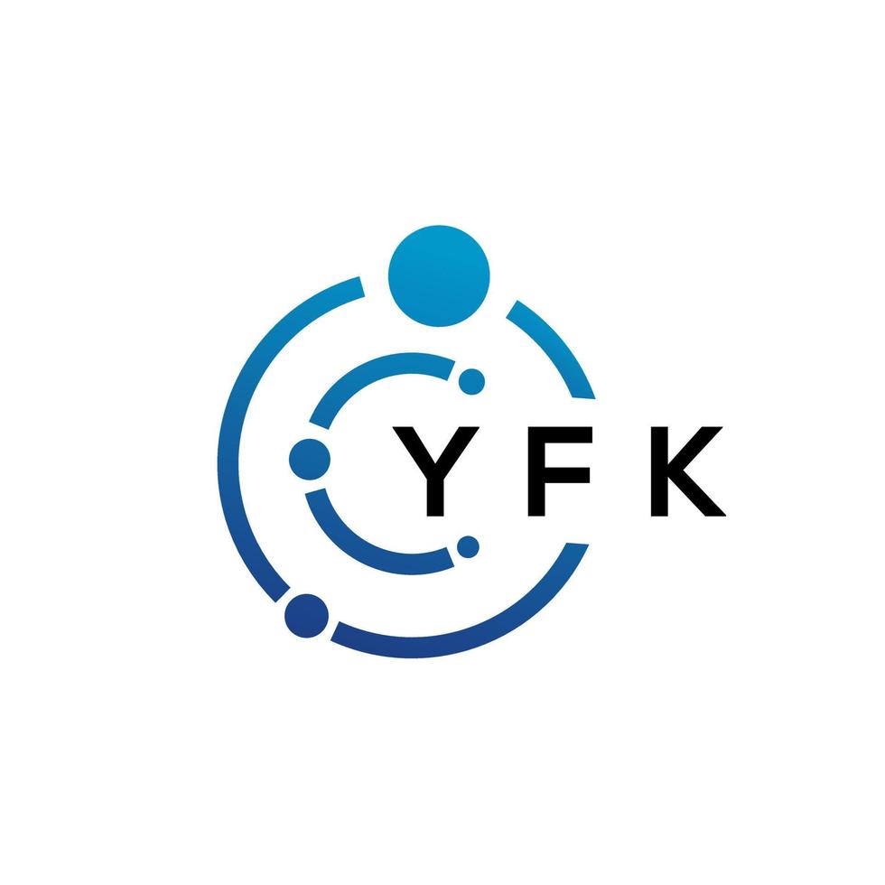 Diseño de logotipo de tecnología de letras yfk sobre fondo blanco. yfk creative initials letter ...