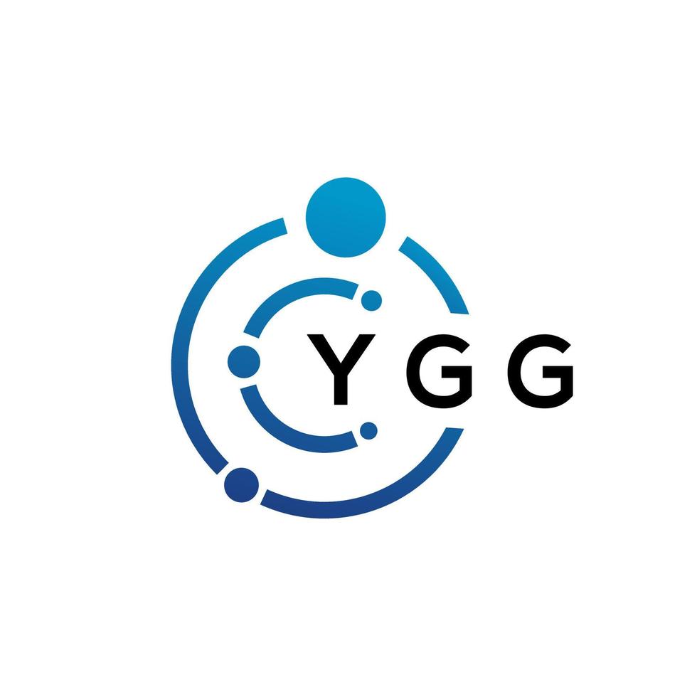 diseño de logotipo de tecnología de letras ygg sobre fondo blanco. ygg iniciales creativas letra ...
