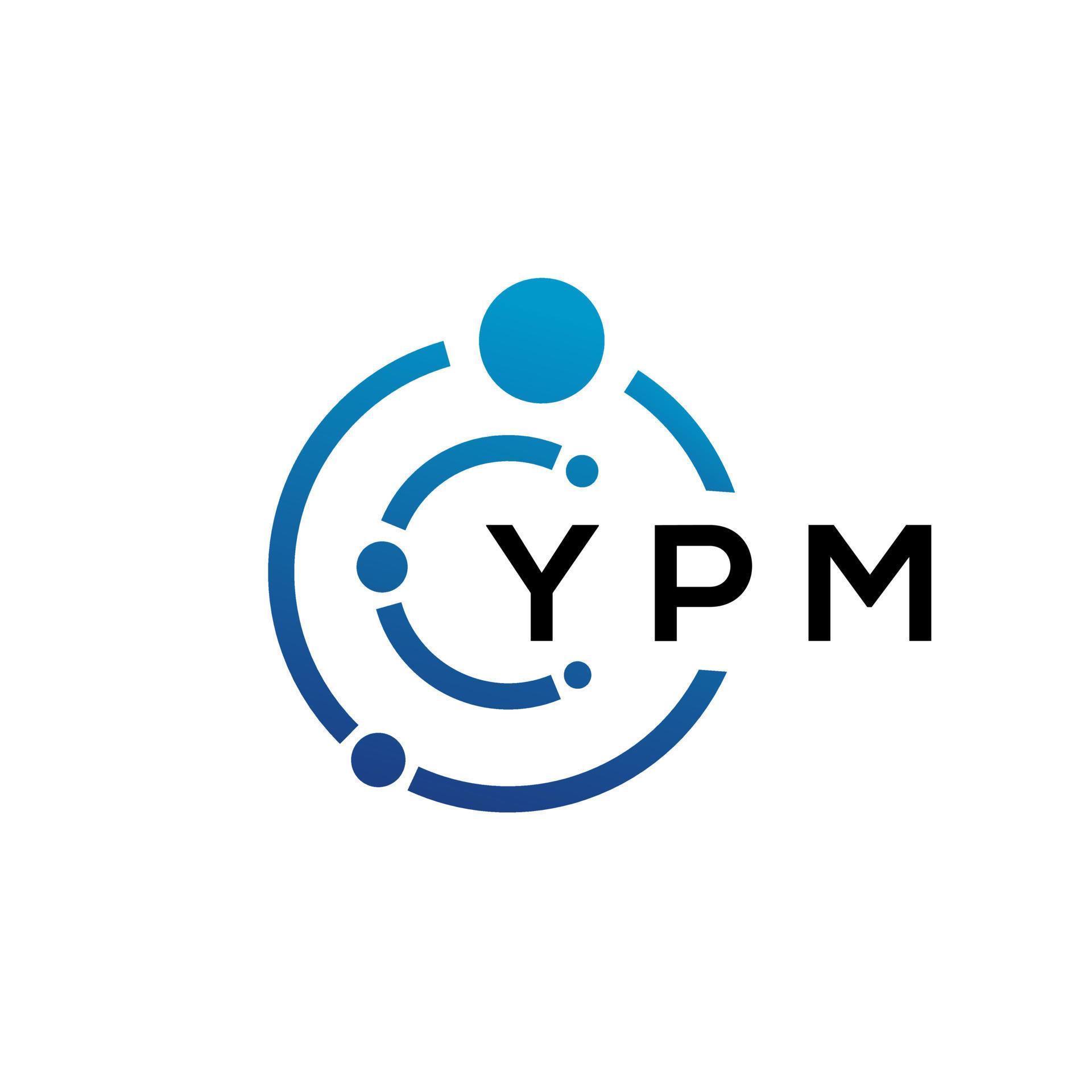 Diseño de logotipo de tecnología de letras ypm sobre fondo blanco. ypm creative initials letter ...