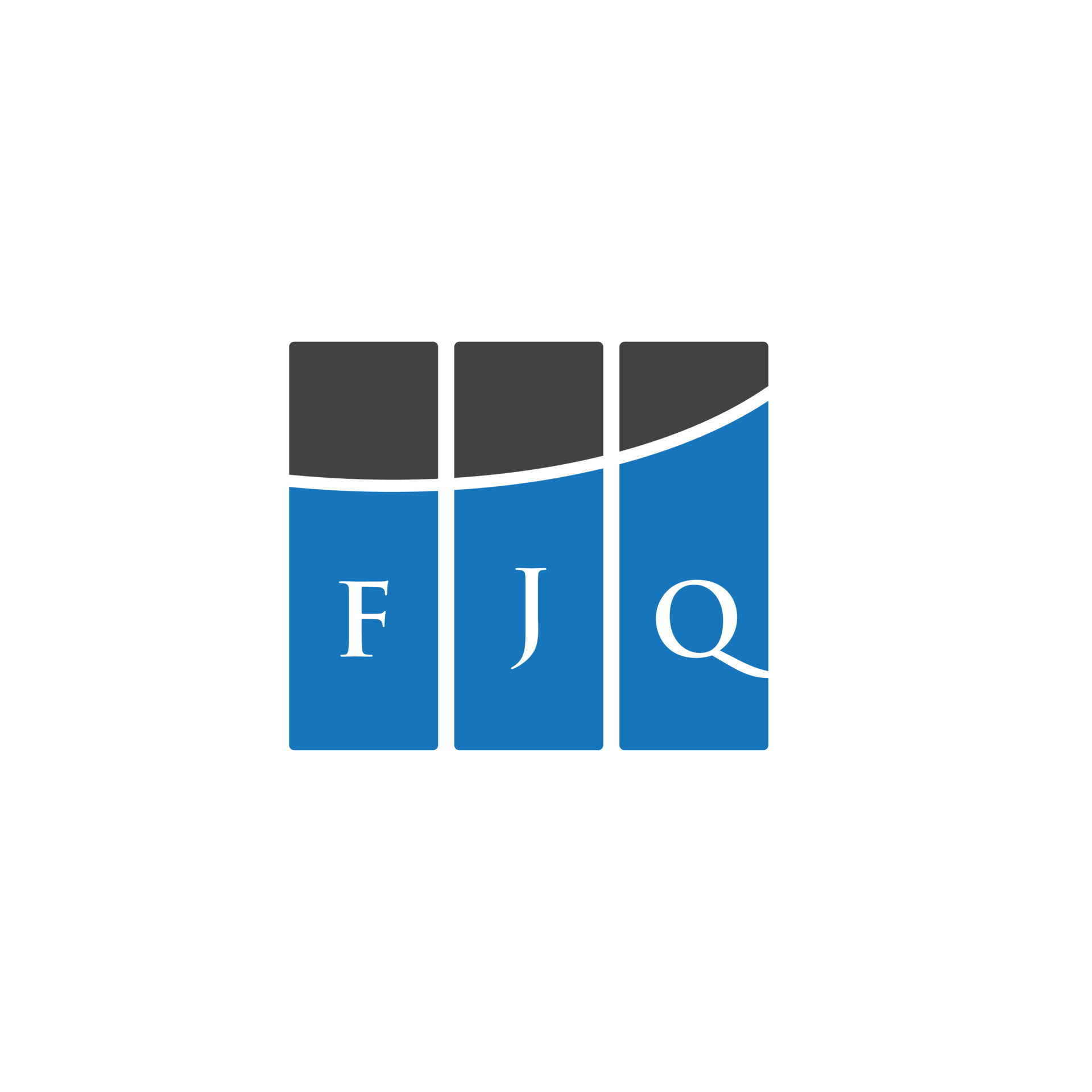 Diseño de letras fjq. Diseño de logotipo de letras fjq sobre fondo blanco. fjq concepto de ...