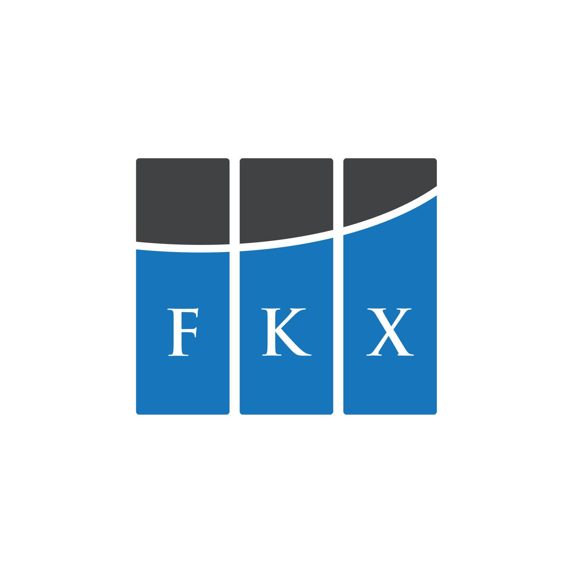 diseño de logotipo de letra fkx sobre fondo blanco. concepto de logotipo de letra de iniciales ...