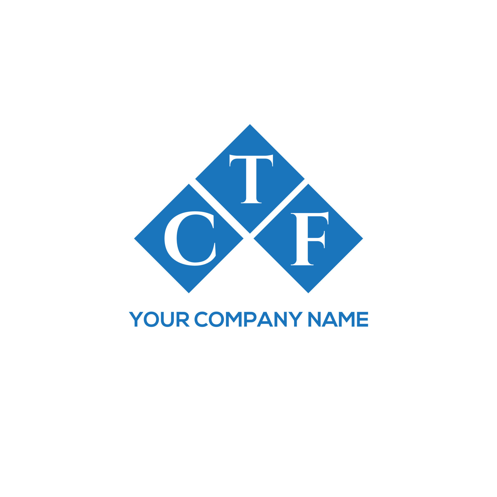Ctf Letter Logo Design On White Background Ctf Creative Initials