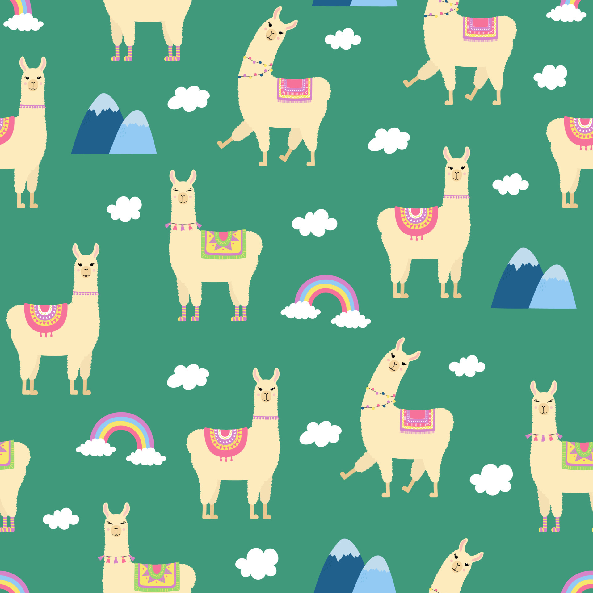 Rainbow Llama Wallpaper