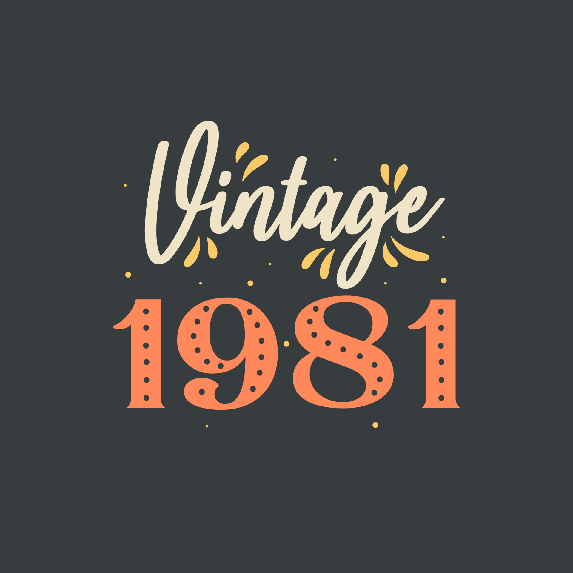 Vintage 1981. 1981 Vintage Retro Birthday 9722598 Vector Art at Vecteezy
