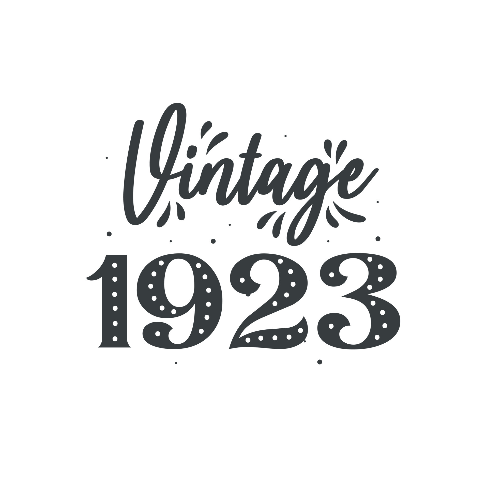 Born in 1923 Vintage Retro Birthday, Vintage 1923 9722611 Vector Art at ...