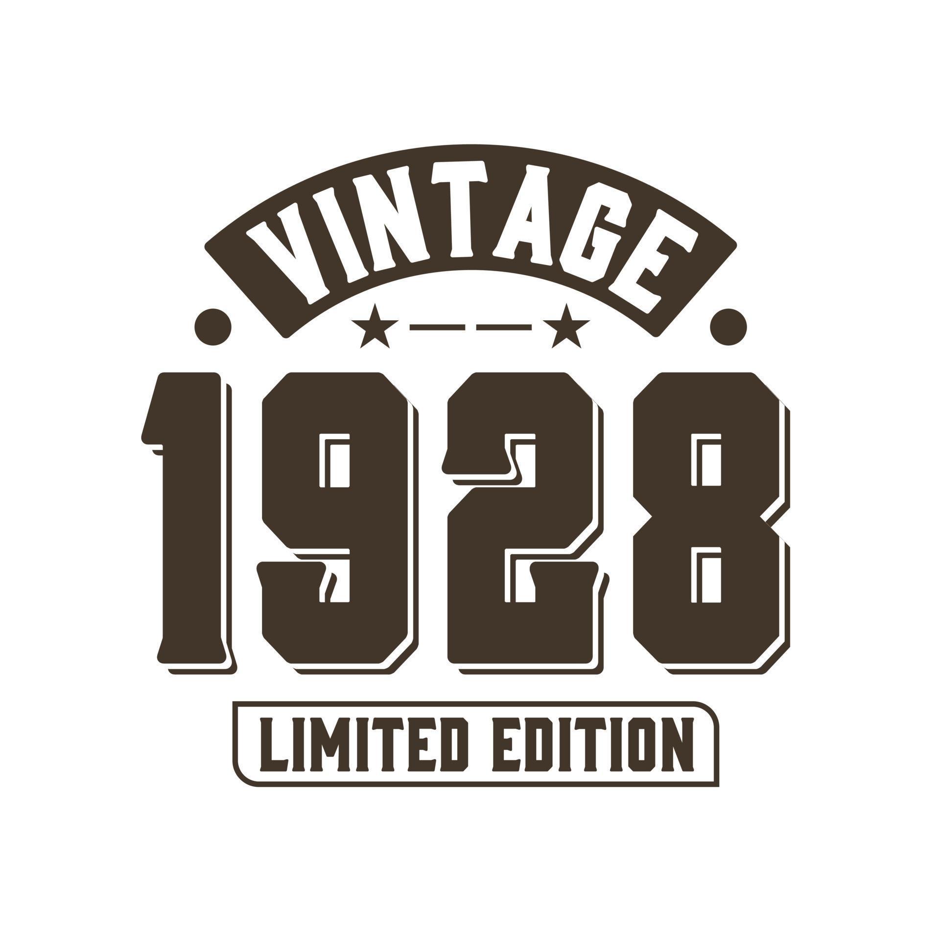 Born in 1928 Vintage Retro Birthday, Vintage 1928 Limited Edition ...