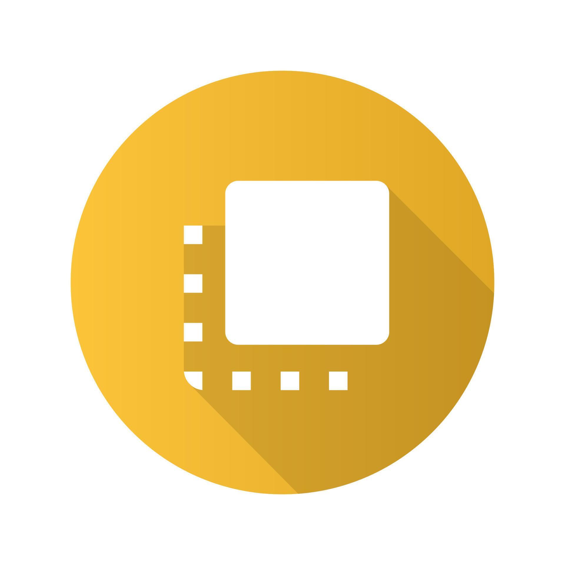 Flip To Front Button Flat Design Long Shadow Glyph Icon Vector
