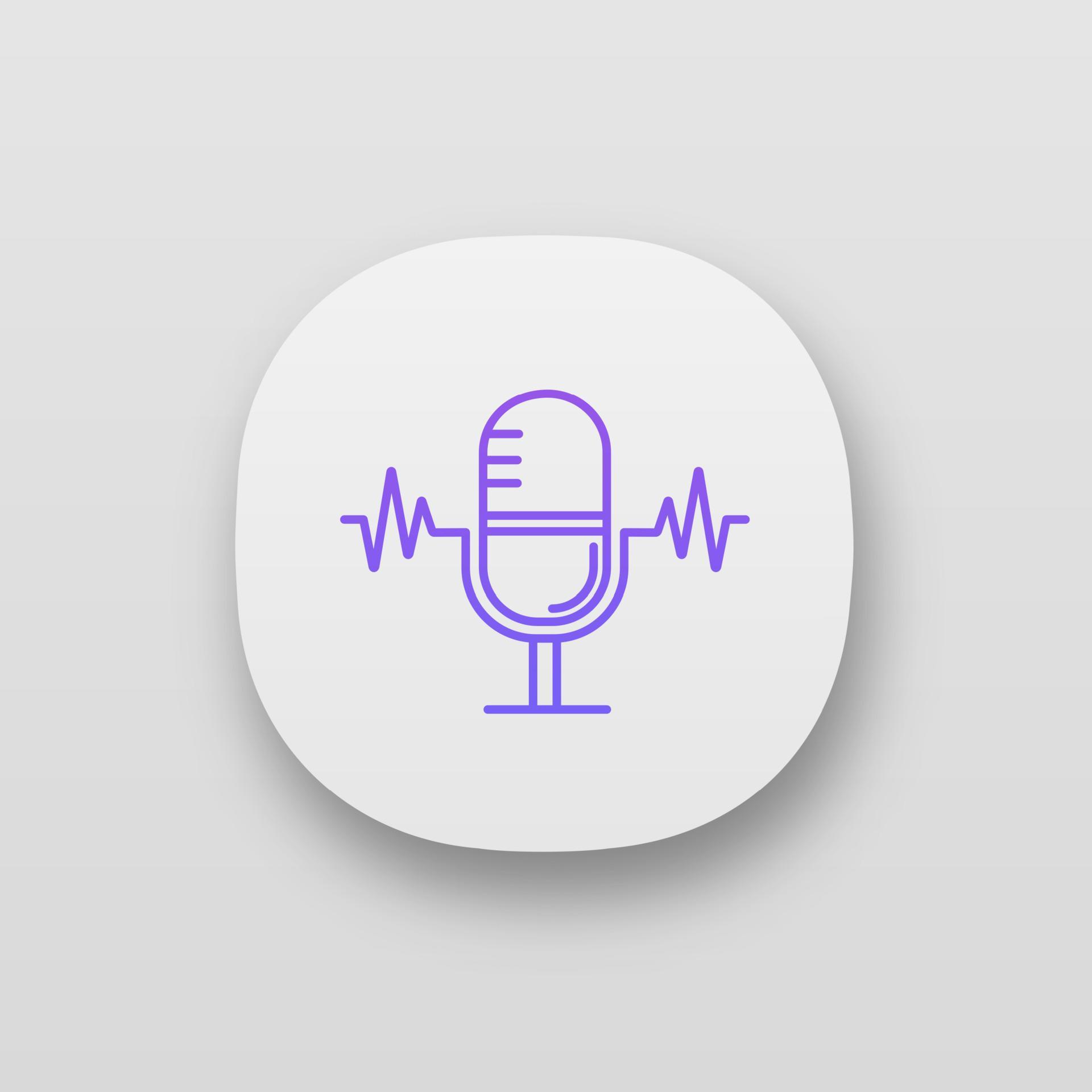 Speech Recognition App Icon Voice Command Control Microphone Sound Recording Ui Ux User