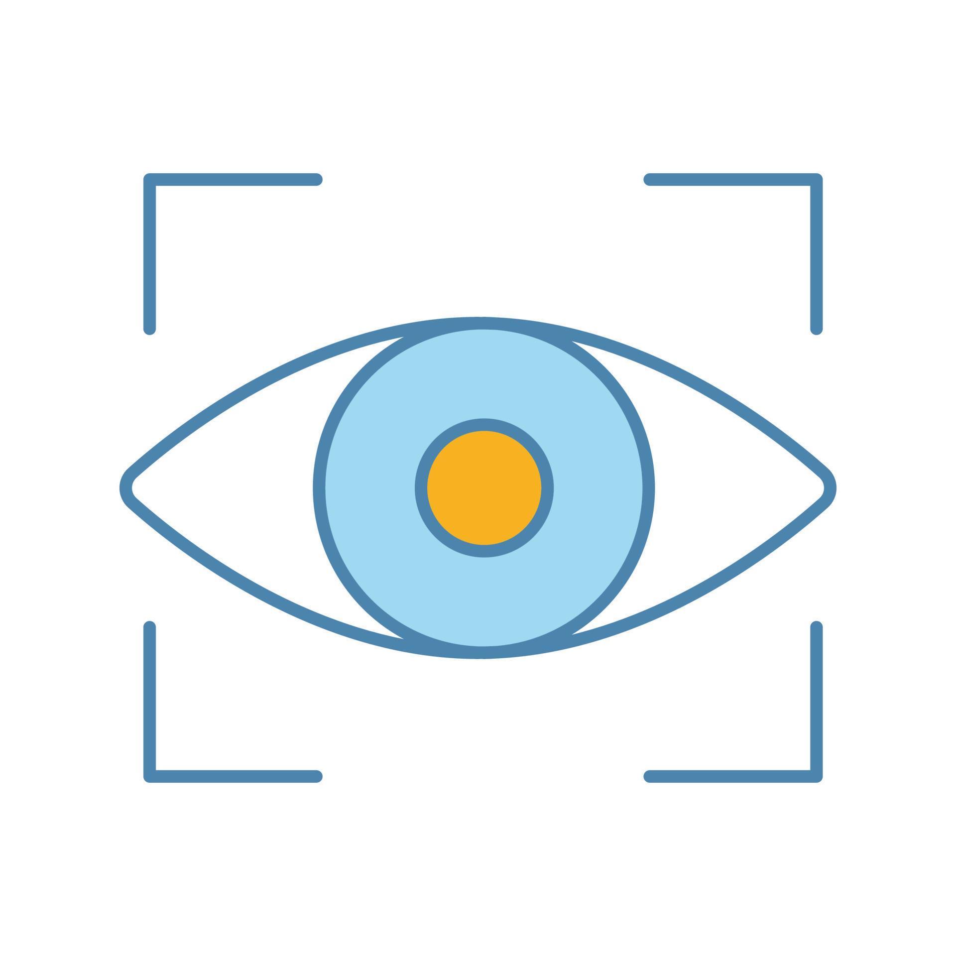 Retina scan color icon. Iris recognition. Eye scanning. Biometric ...
