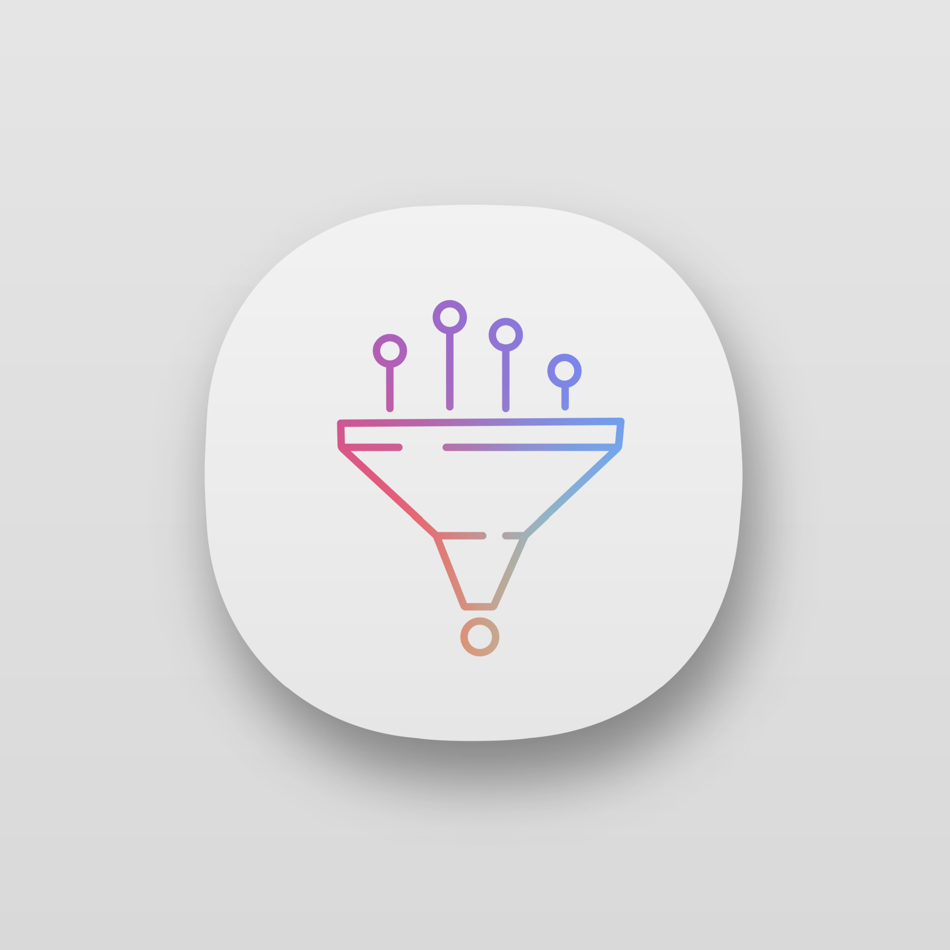Data Filtering And Structuring System App Icon Machine Learning Process Ui Ux User Interface
