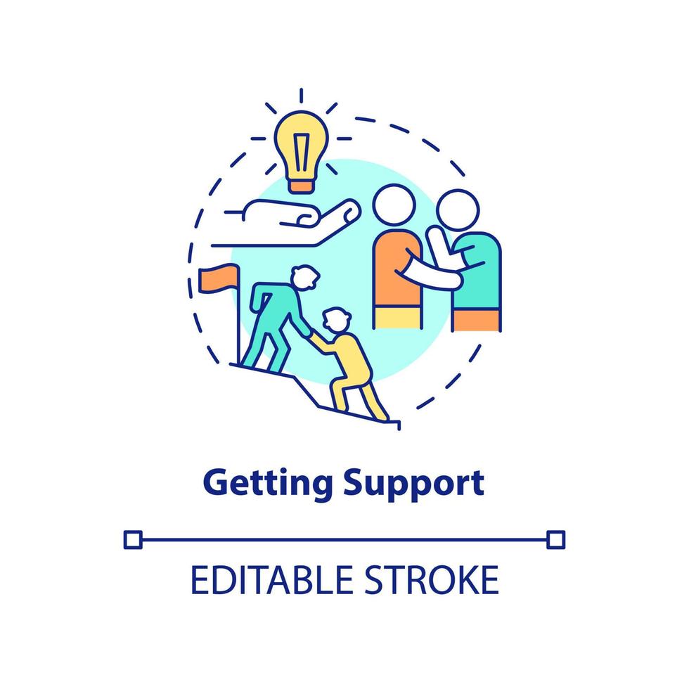 Getting support concept icon. Motivate and inspire people. Charisma ...