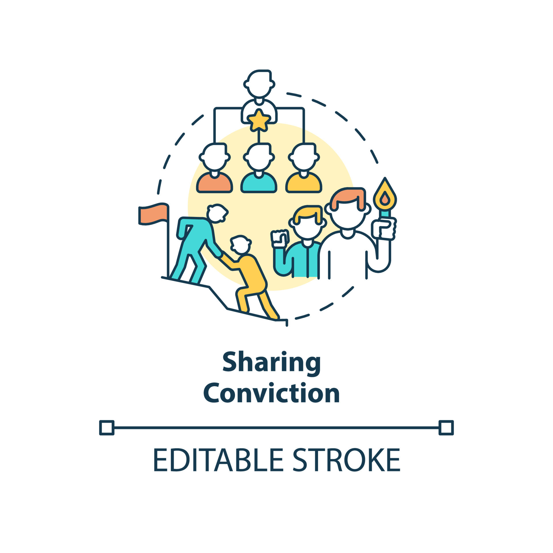 Sharing Conviction Concept Icon Charismatic People Characteristic Abstract Idea Thin Line