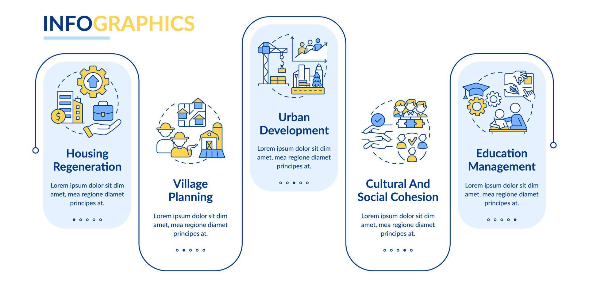 Social program examples rectangle infographic template. Community ...